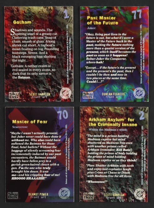 1995 SkyBox Batman Master Series Complete Set of (90) Cards with Gotham ...