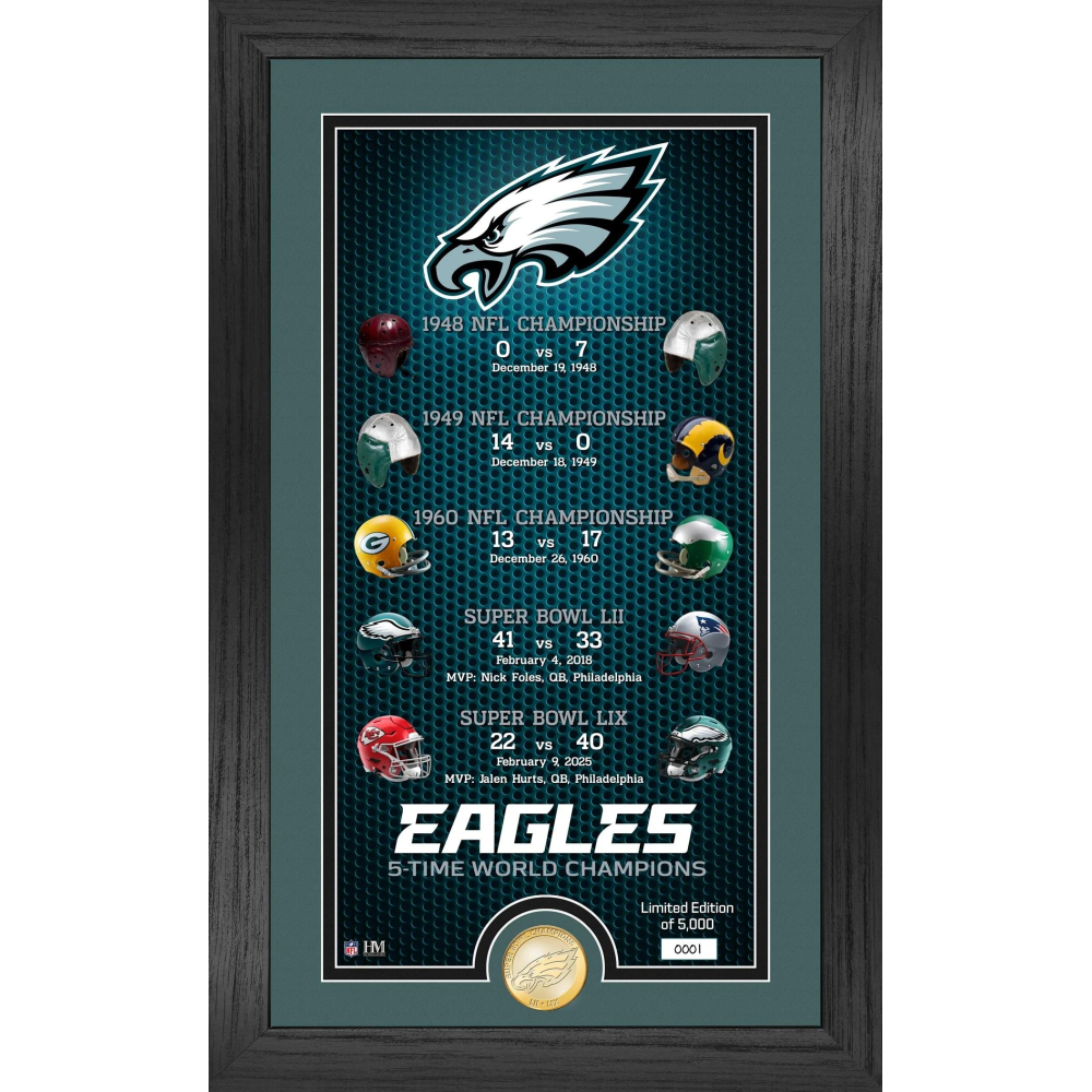 Eagles LE 2-time Super Bowl Champs Legacy Custom Framed Photo with ...