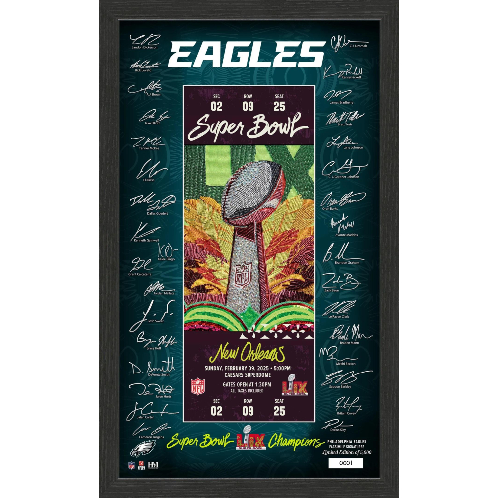 Eagles LE Signature Ticket Custom Framed Photo | Pristine Auction