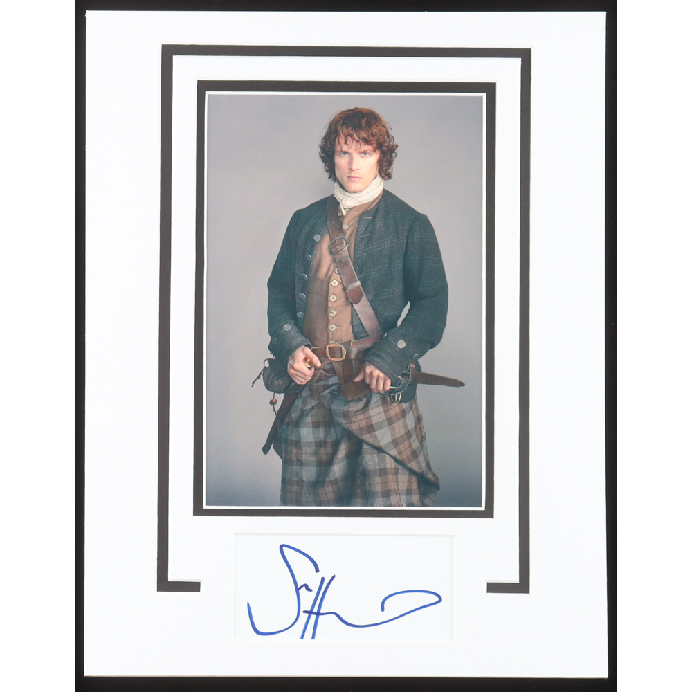Sam Heughan Signed "Outlander" Custom Matted Cut (ACOA) | Pristine Auction