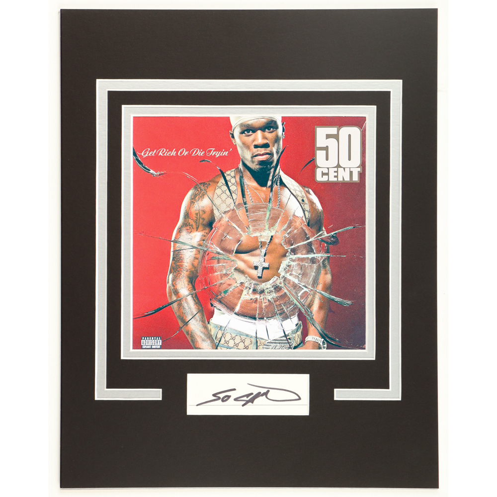 50 Cent Signed "Get Rich Or Die Tryin'" Custom Matted Cut Display (ACOA) | Pristine Auction