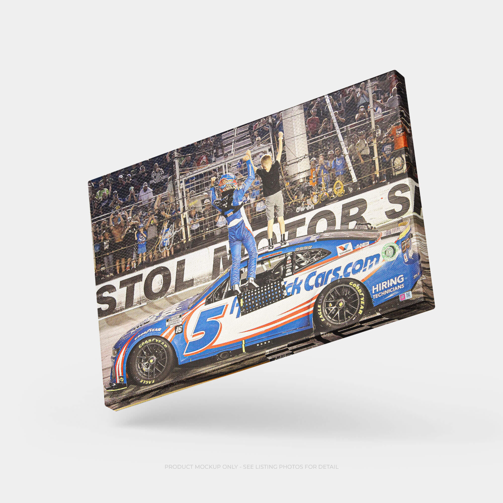 Kyle Larson & Owen Larson Signed NASCAR 2024 Bristol Win 20x30 Gallery ...