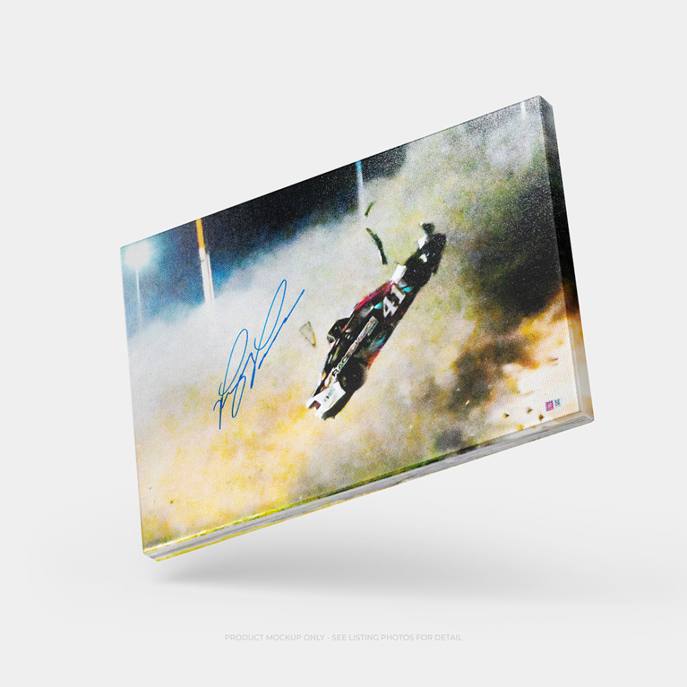 Ryan Preece Signed NASCAR 2023 Daytona Crash 20x30 Gallery Wrapped ...