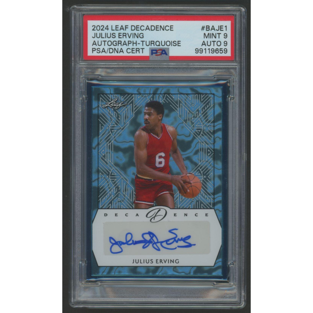 Julius Erving 2024 Leaf Decadence Autograph Turquoise #BAJE1 #4/10 (PSA ...
