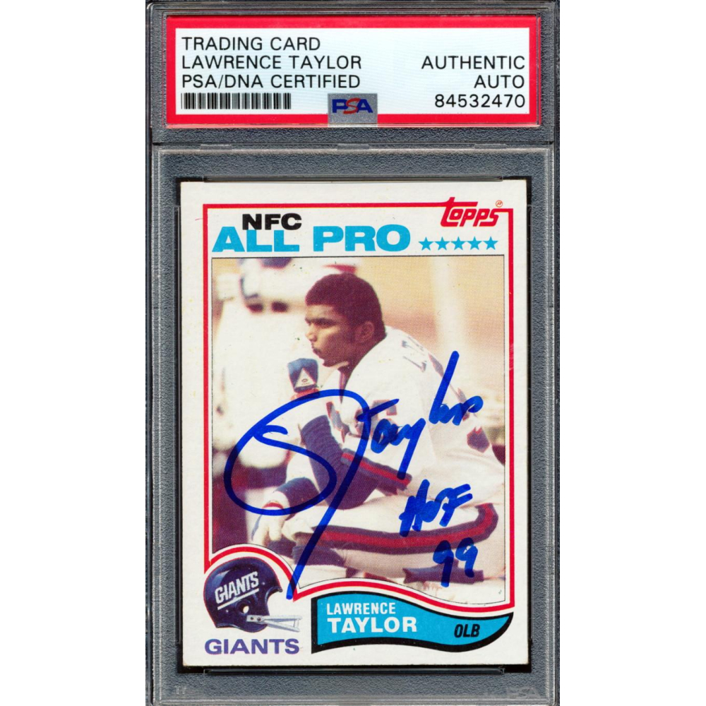 Lawrence Taylor Signed 1982 Topps #434 RC Inscribed "HOF 99" (PSA ...