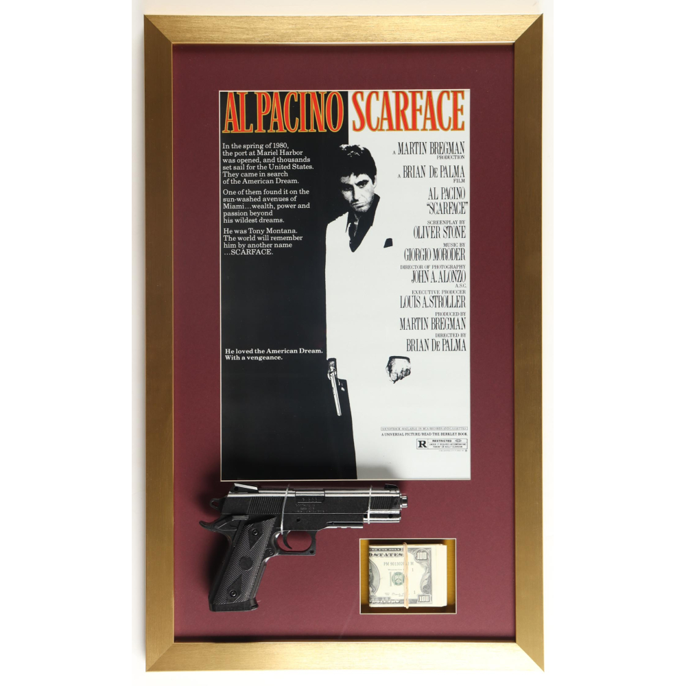 "Scarface" Custom Framed Movie Poster Display with Prop Replica Money ...