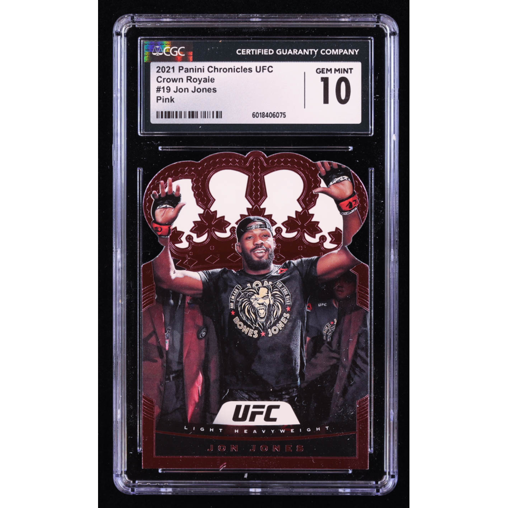 Jon Jones 2021 Crown Royale UFC Pink Die Cut #19 (CGC 10) | Pristine ...
