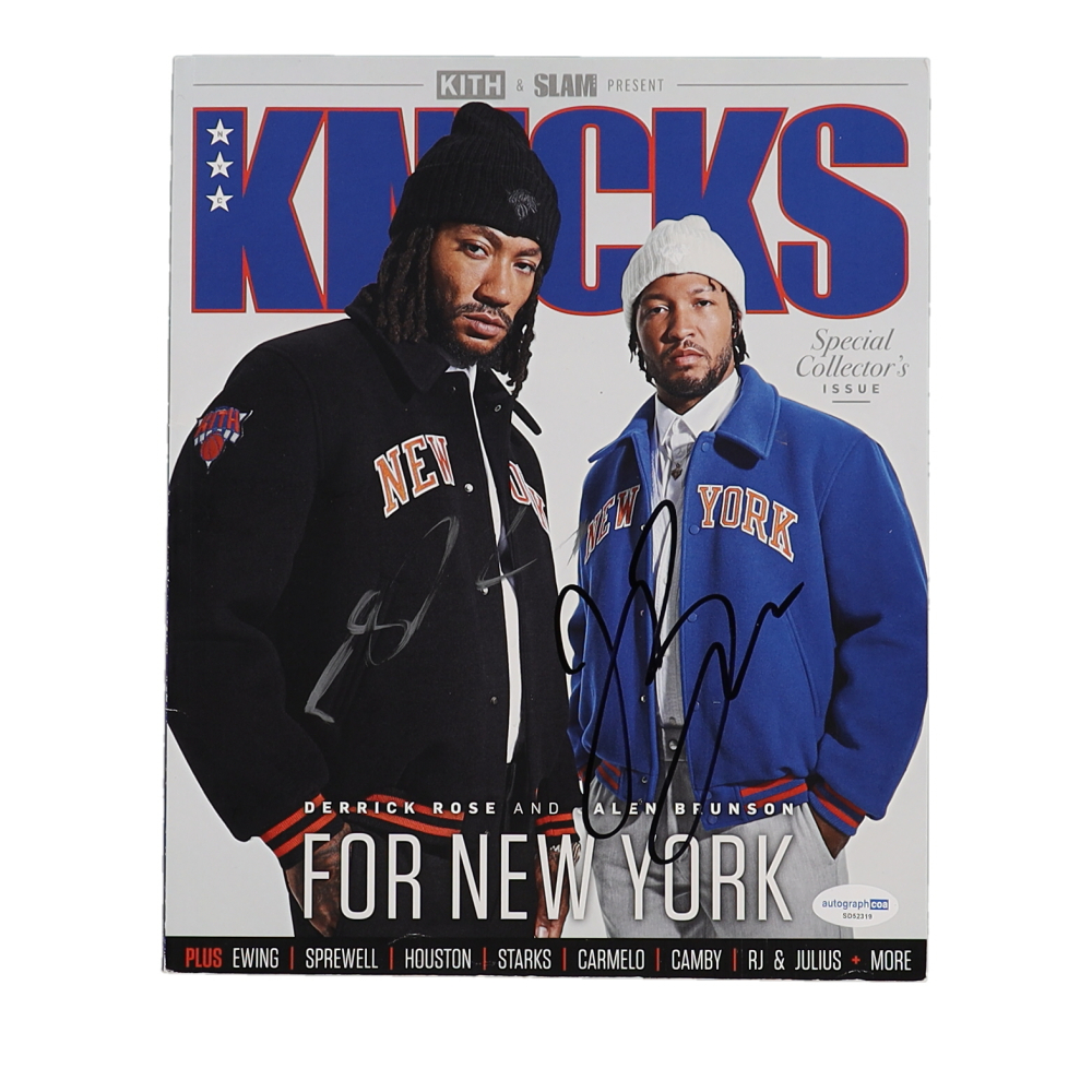 Derrick Rose & Jalen Brunson Signed Knicks Slam Magazine Program ...