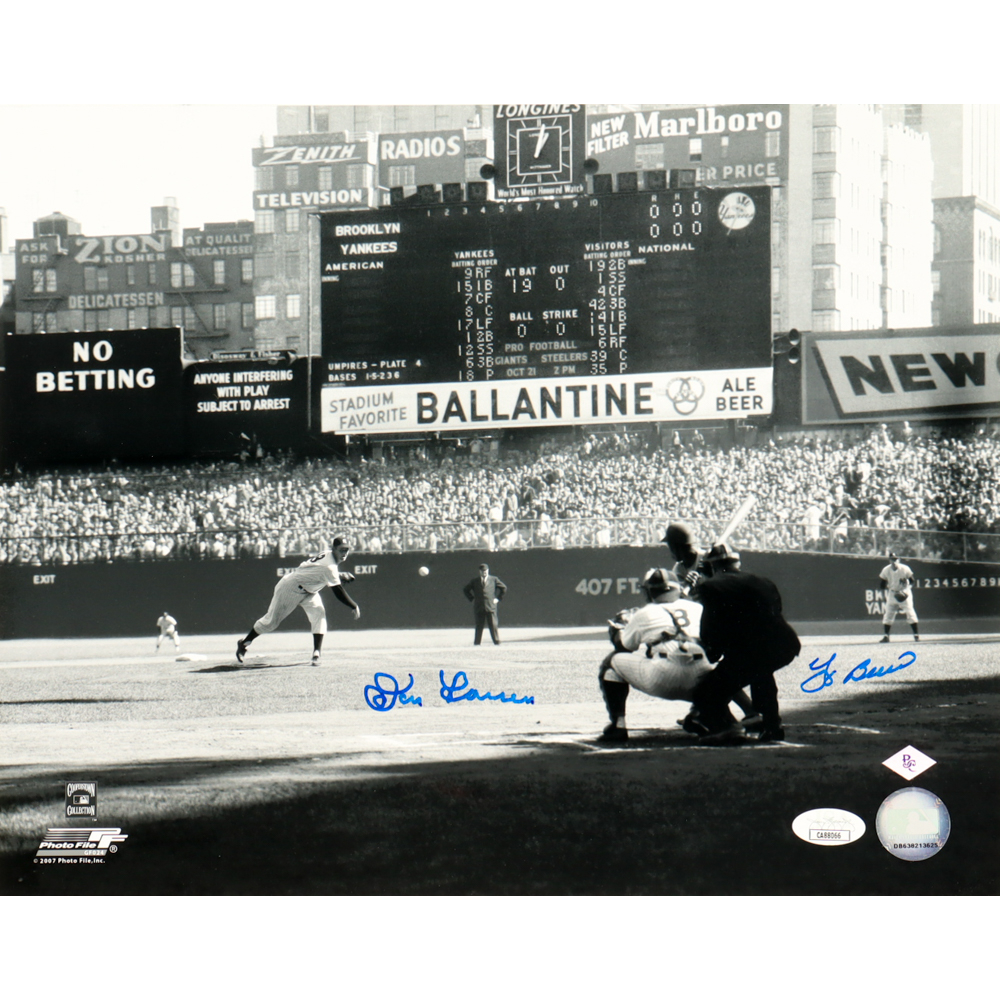 Don Larson & Yogi Berra Signed Yankees 11x14 Photo (JSA) | Pristine Auction