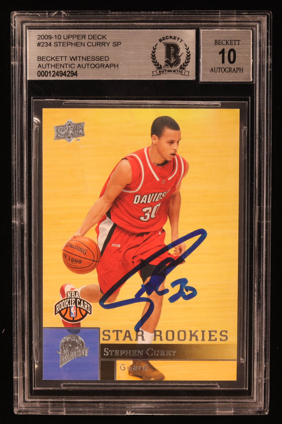 Stephen Curry Signed 2009-10 Upper Deck #234 SP RC (BGS | Auto 10 ...