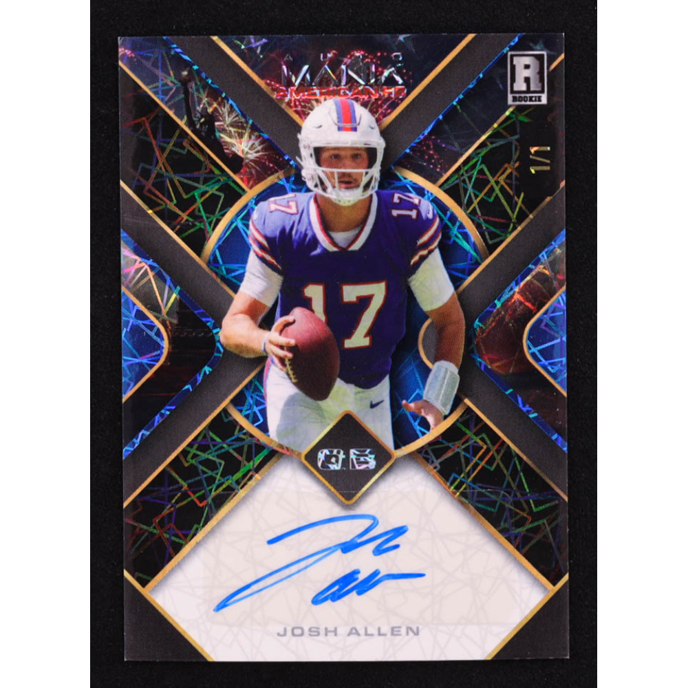 Josh Allen 2024 Wild Card Auto Mania Autographs Laser Blue Fireworks # ...