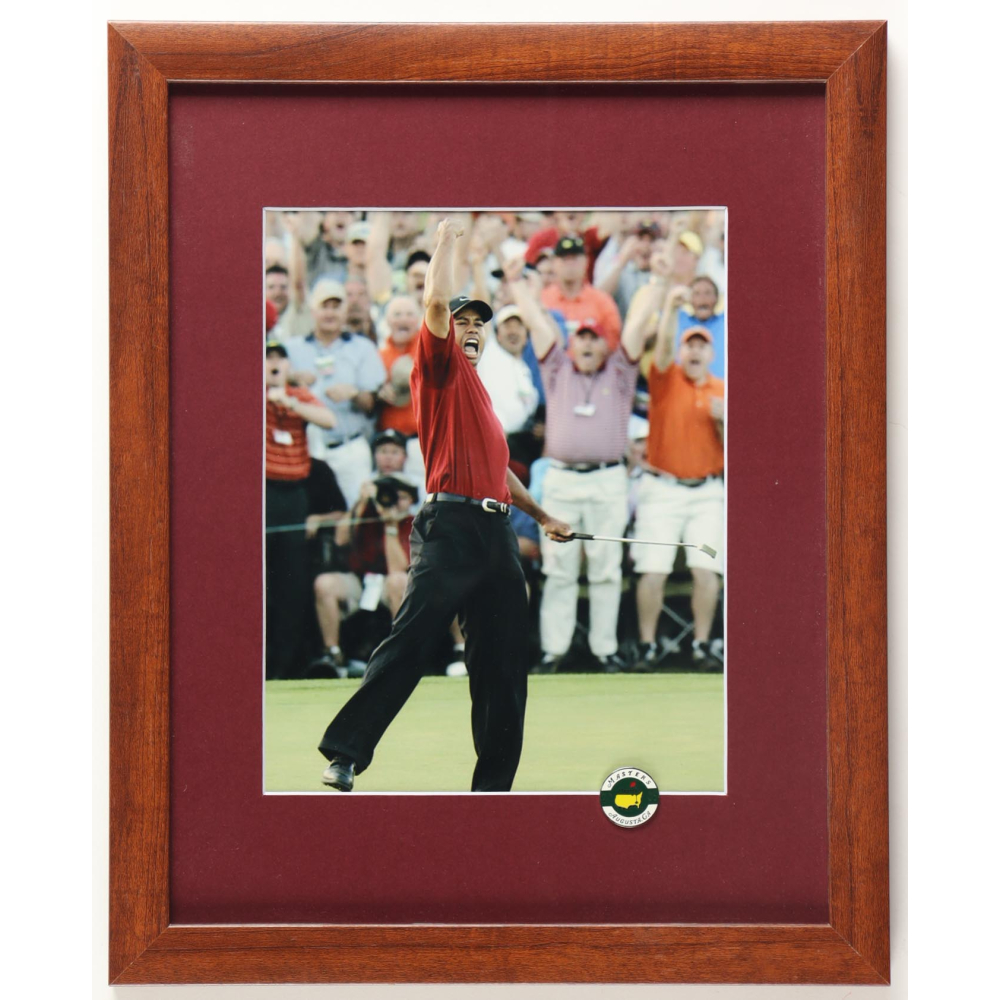 Tiger Woods Custom Framed Photo With 2005 Masters Tournament Pin ...