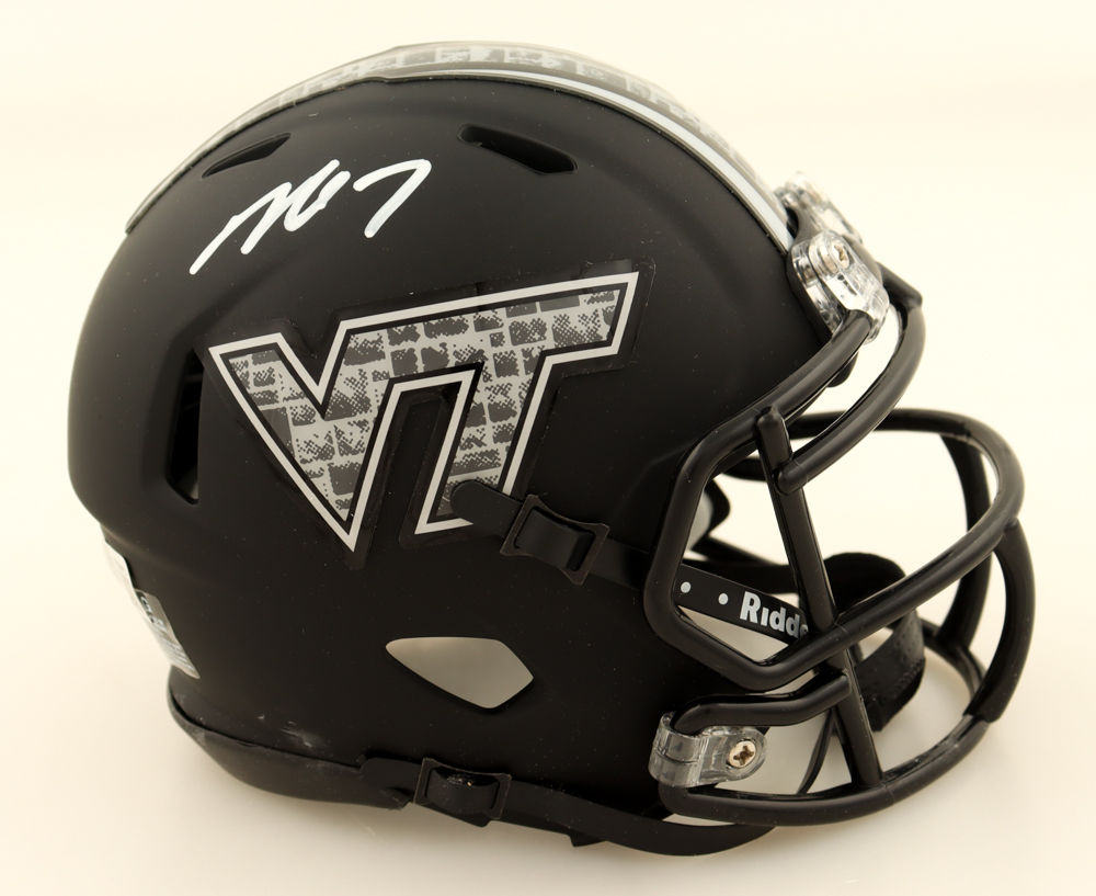 Michael Vick Signed Virginia Tech Hokies Matte Black Speed Mini Helmet ...