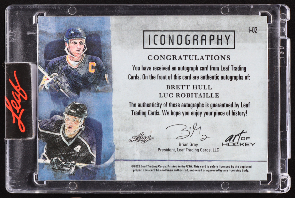 Brett Hull / Luc Robitaille 2022 Leaf Iconography Spectrum Silver #I02 ...