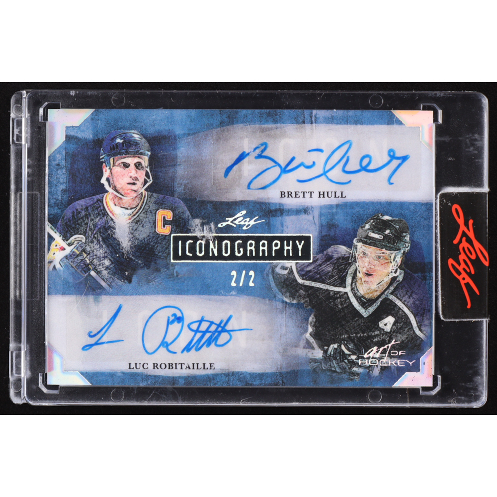 Brett Hull / Luc Robitaille 2022 Leaf Iconography Spectrum Silver #I02 ...