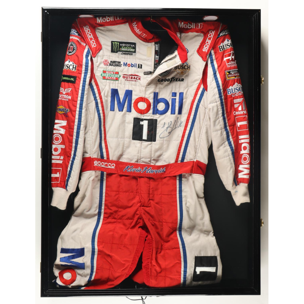 Kevin Harvick Signed NASCAR Custom Framed Shadowbox Race Worn Mobil 1 ...