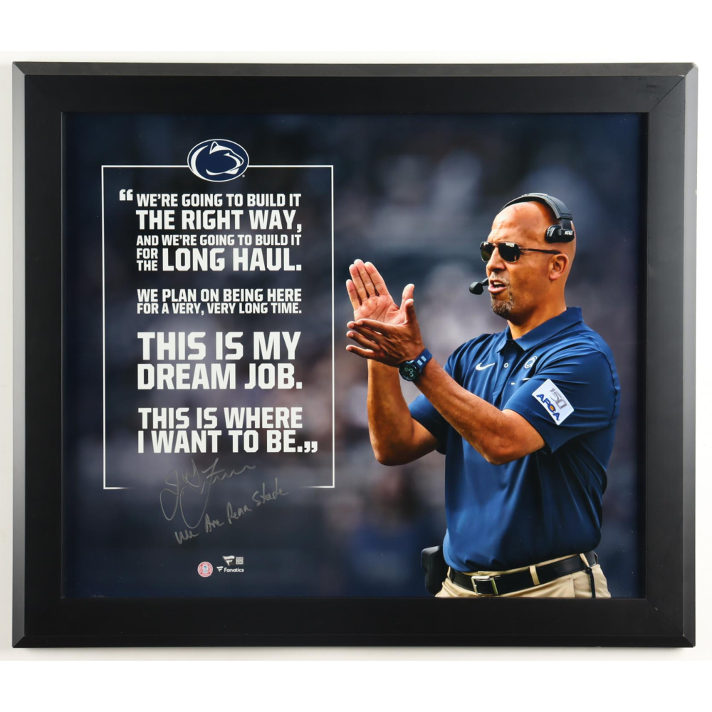 James Franklin Signed Penn State Nittany Lions Custom Framed Photo ...