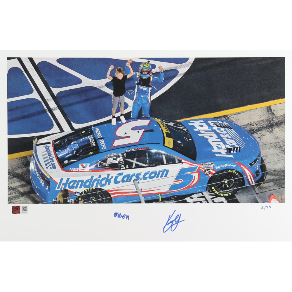 Kyle Larson & Owen Larson Dual Signed 2024 Bristol Win Celebration LE ...
