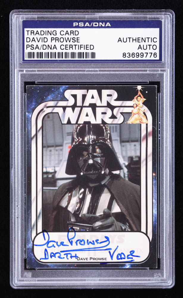 David Prowse Signed "Star Wars" Custom Trading Card Inscribed "Darth ...