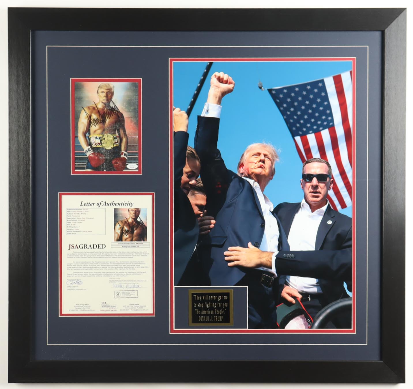 Donald Trump Signed Custom Framed Print Display (JSA) | Pristine Auction