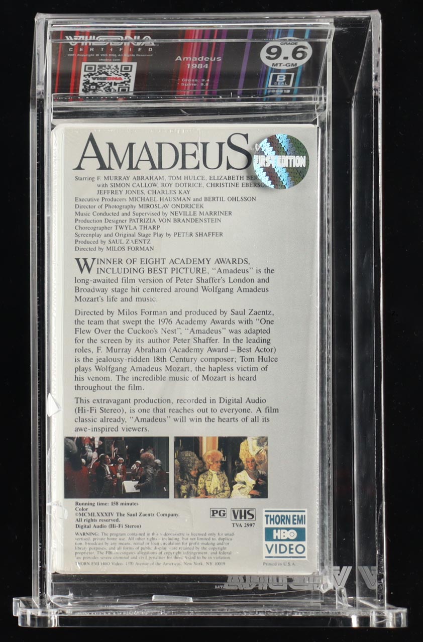 1984 "Amadeus" First Edition VHS Tape (Beckett 9.6) | Pristine Auction