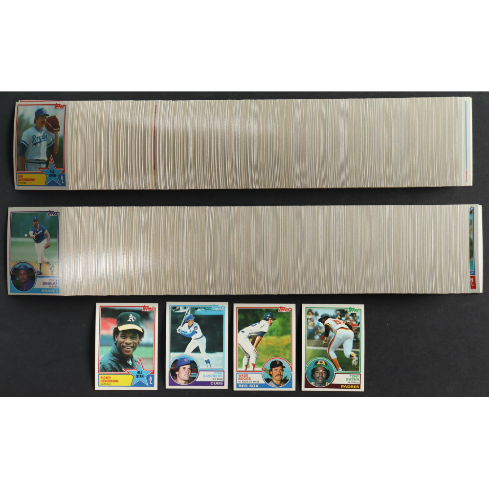 1983 Topps Baseball Complete Set Of (792) Cards With Ryne Sandberg Rc