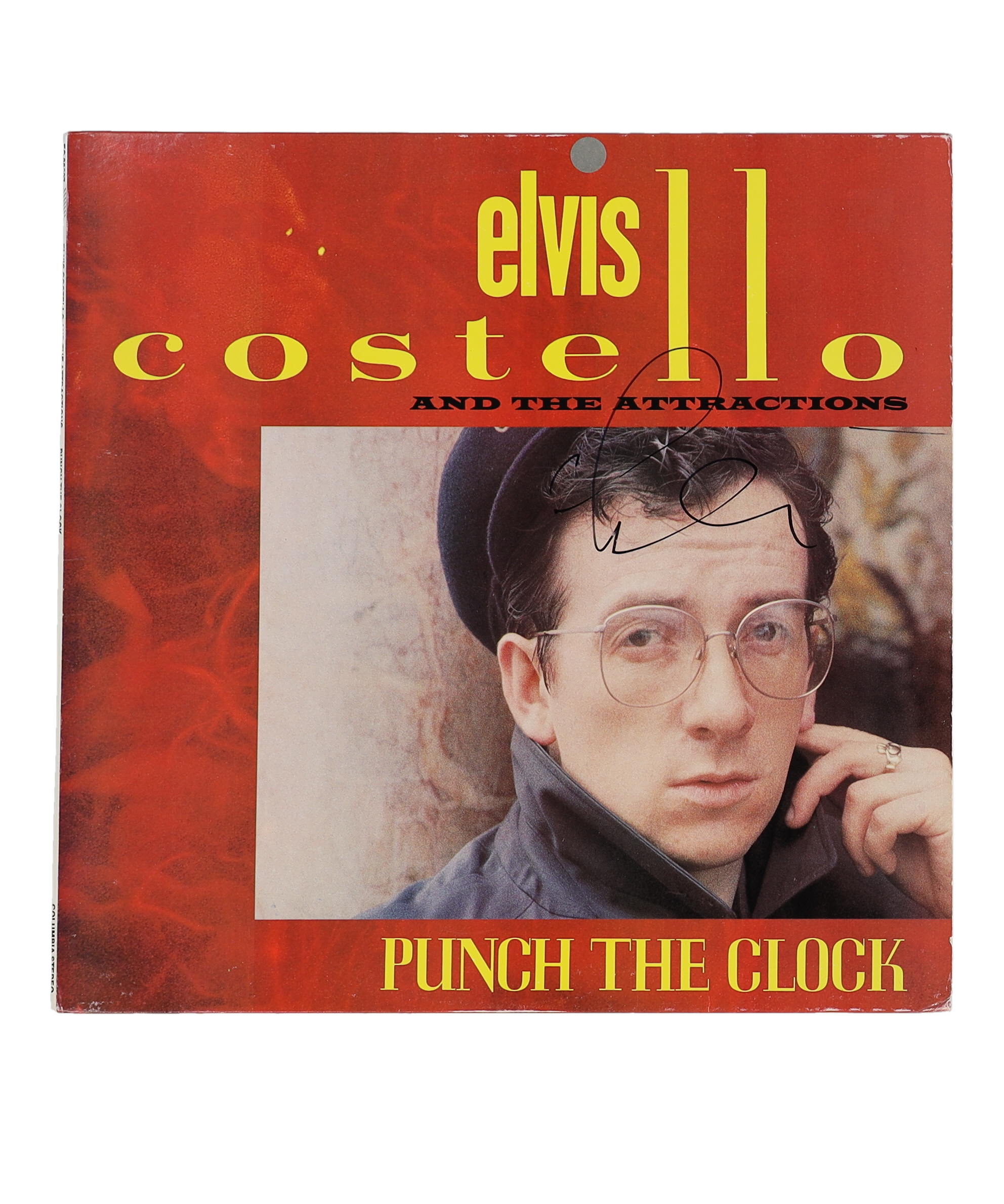 Elvis Costello Signed "Punch the Clock" Vinyl Album Sleeve ...