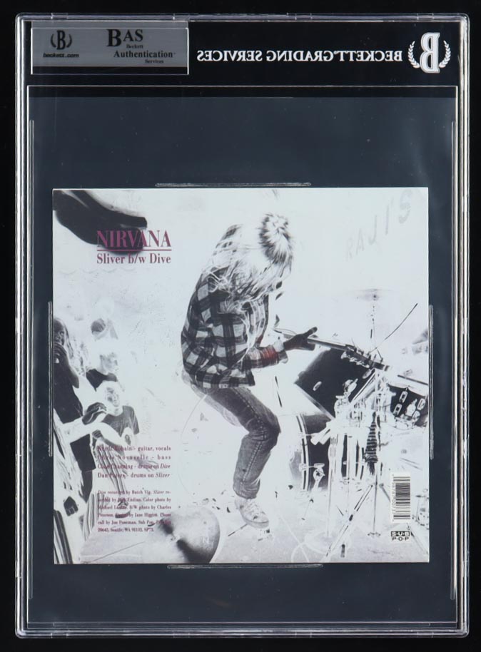 Nirvana "Silver" 7" Vinyl Record Album Cover Signed By (4) With Krist ...