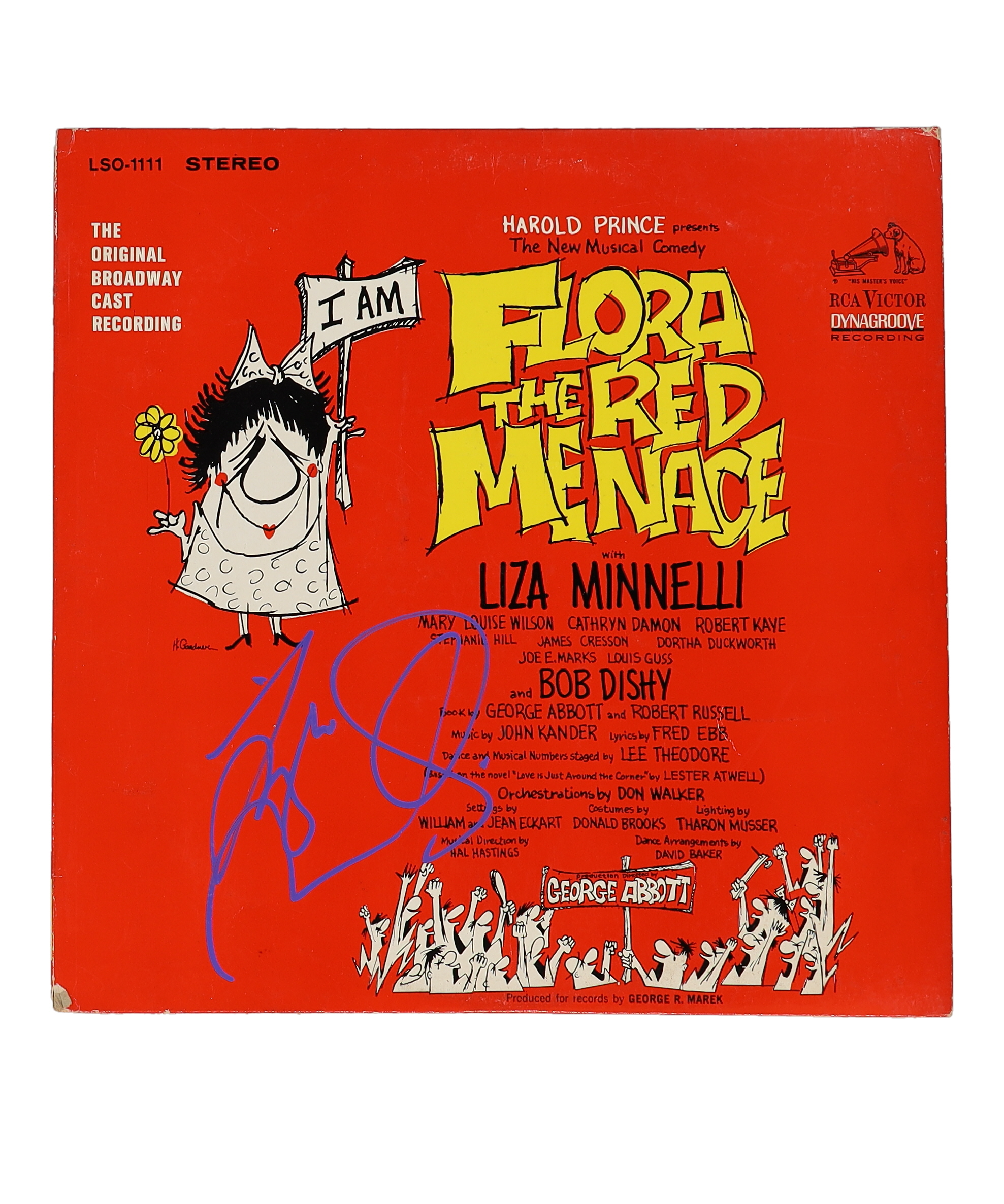 Liza Minnelli Signed "Flora The Red Menace" Vinyl Record Album Sleeve ...