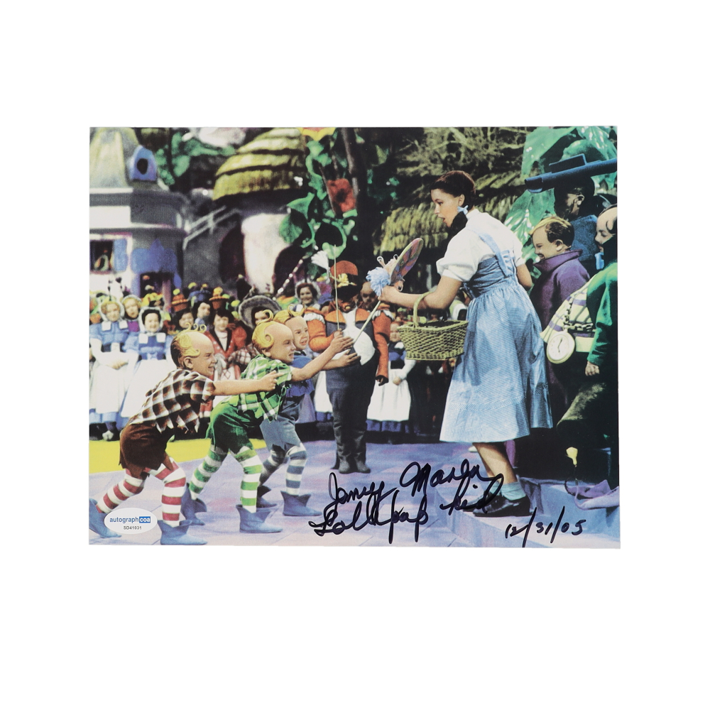 Jerry Maren Signed "The Wizard of Oz" 8x10 Photo Inscribed "Lollipop ...