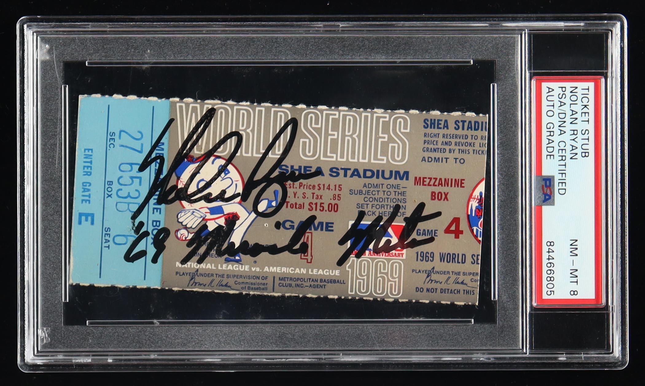 Nolan Ryan Signed 1969 Miracle Mets Original World Series Game 4 Ticket ...