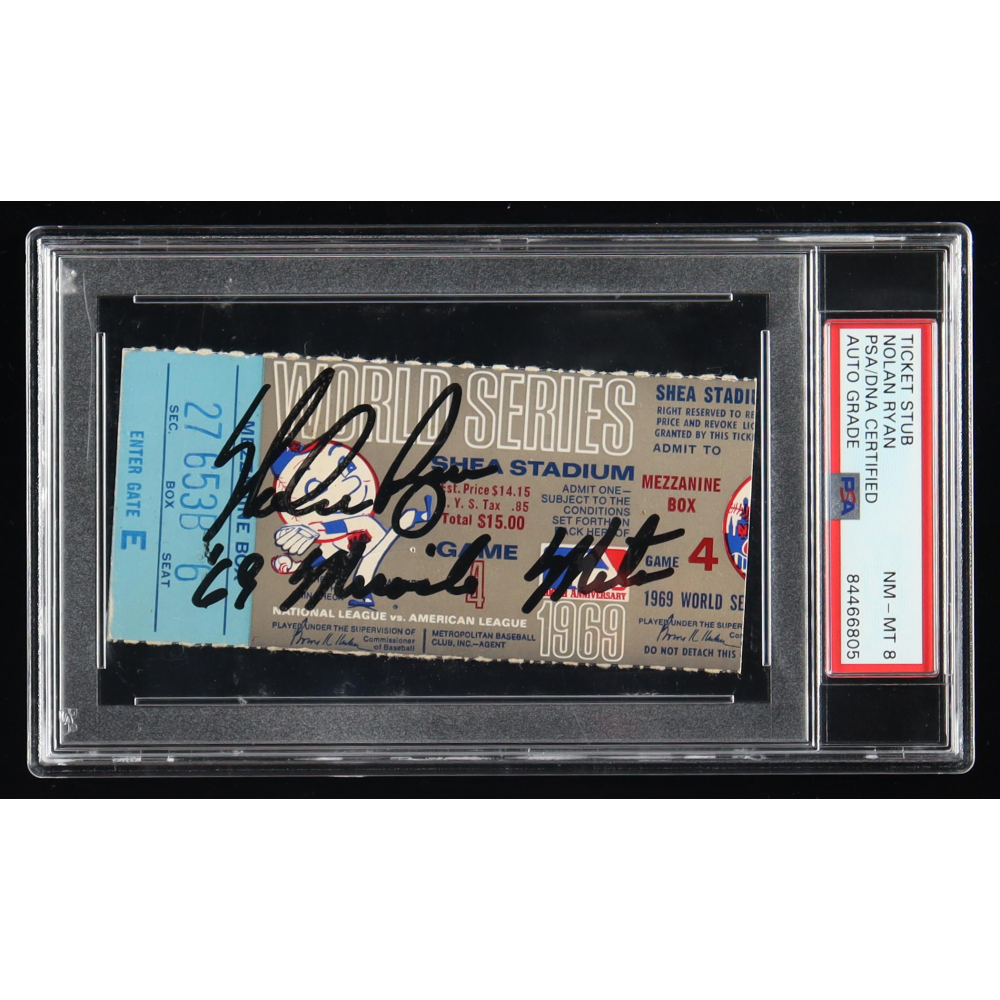 Nolan Ryan Signed 1969 Miracle Mets Original World Series Game 4 Ticket ...