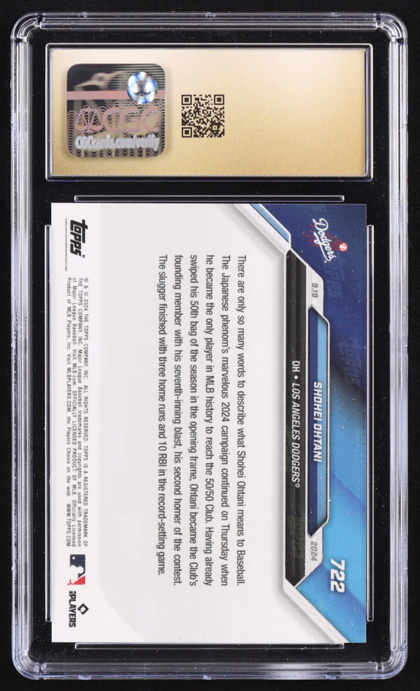 Shohei Ohtani 2024 Topps Now #722 (CGC 10 | Pristine Black Label) | Pristine Auction