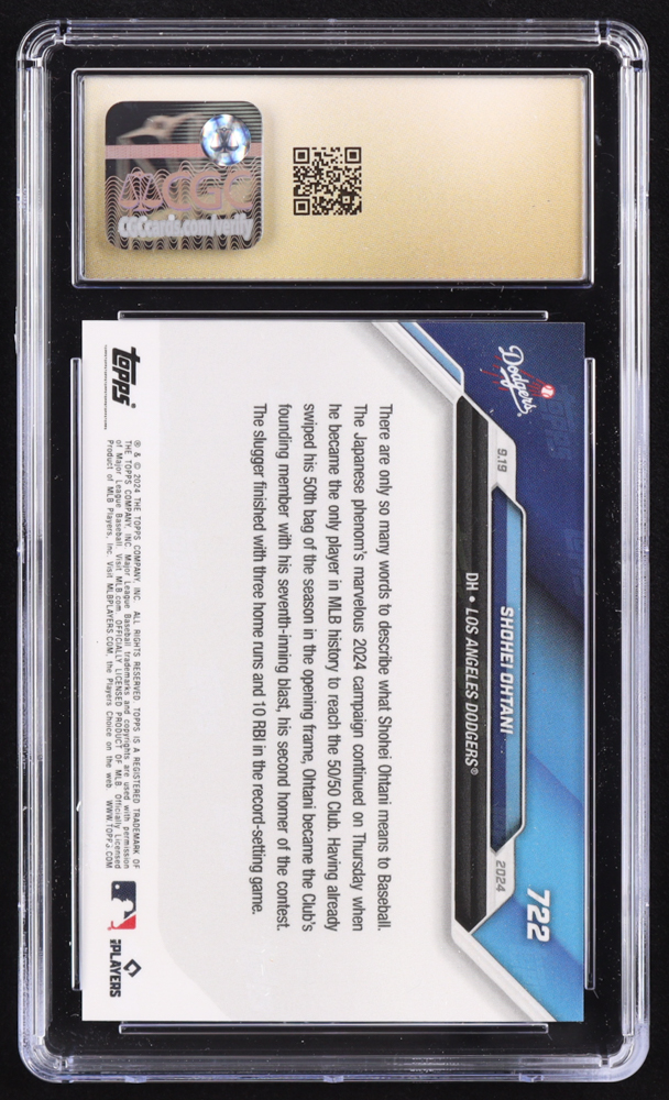 Shohei Ohtani 2024 Topps Now #722 (CGC 10 | Pristine Black Label ...