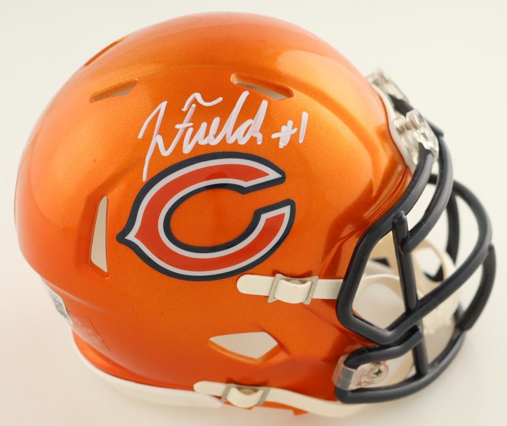 Justin Fields Signed Bears Flash Alternate Speed Mini Helmet (Beckett ...