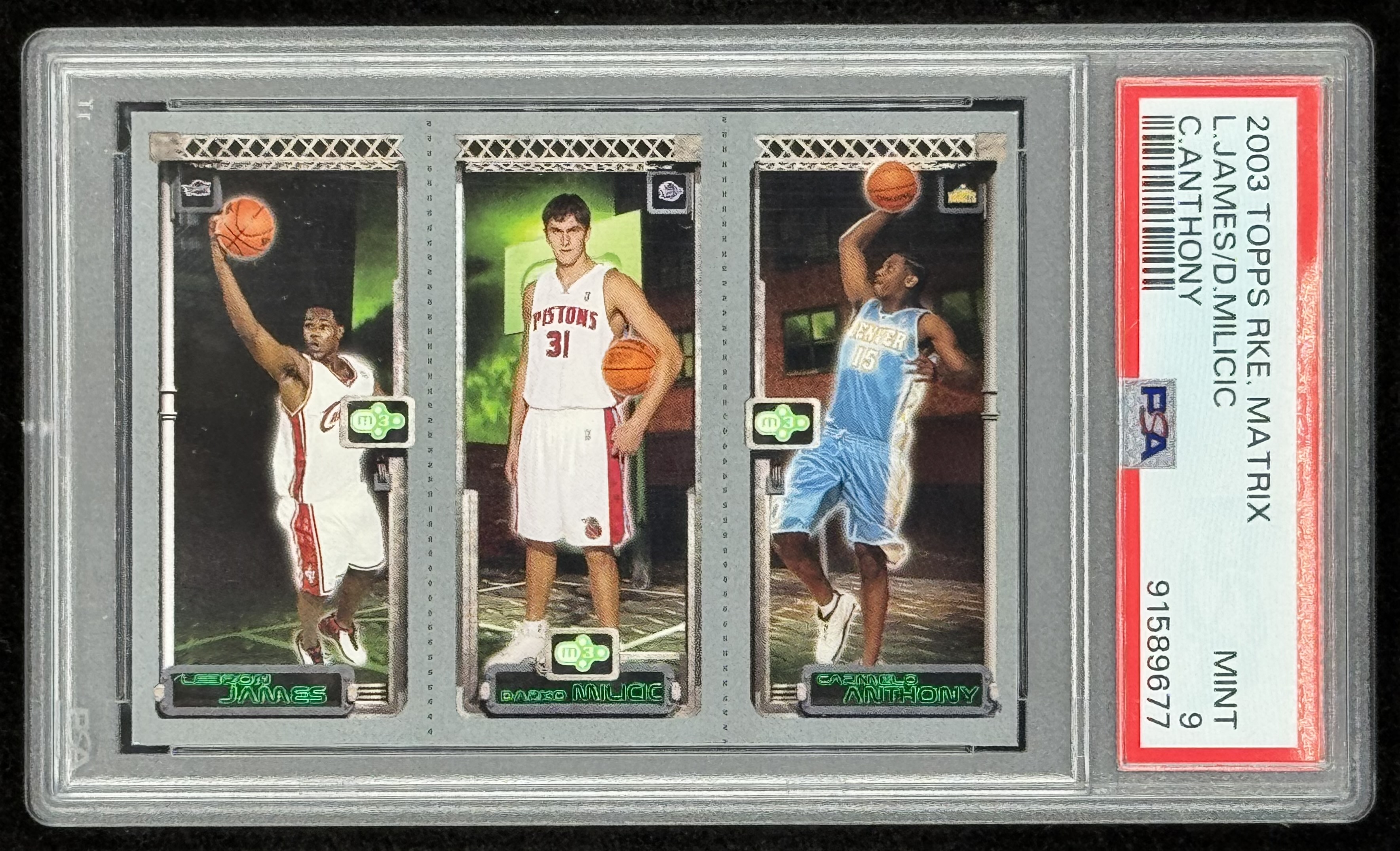 LeBron James #111 / Darko Milicic #112 / Carmelo Anthony #113 2003-04 Topps Rookie Matrix #JMA ...