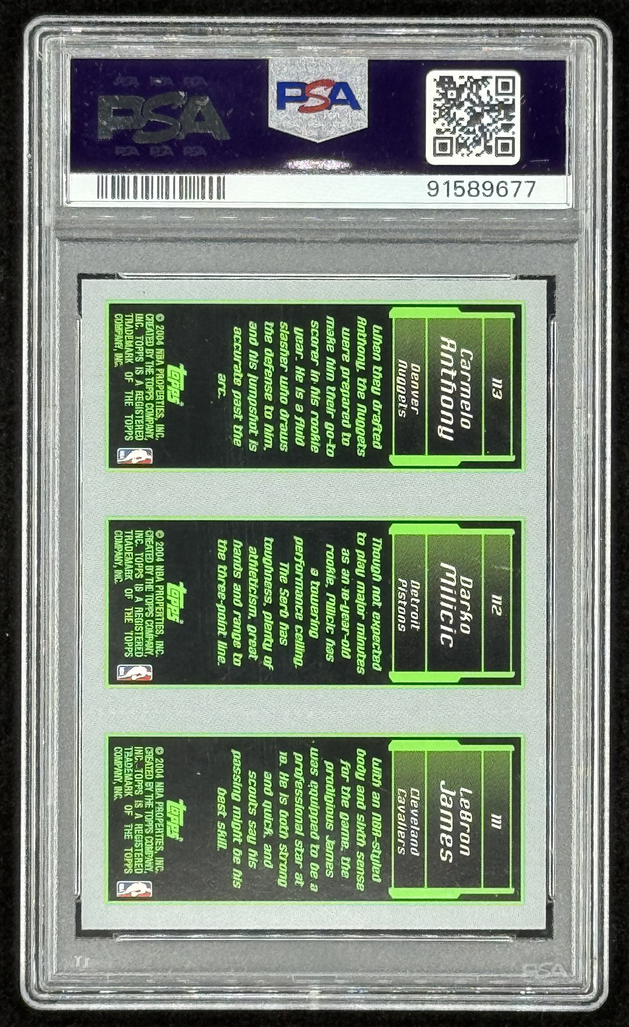 LeBron James #111 / Darko Milicic #112 / Carmelo Anthony #113 2003-04 ...