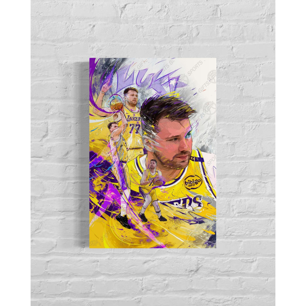 Luka Doncic Lakers Custom 9x12 Canvas | Pristine Auction