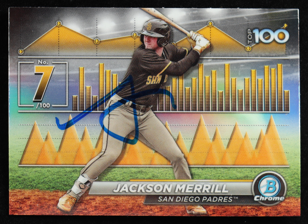 Jackson Merrill Signed 2024 Bowman Scouts Top 100 #BTP-7 (JSA ...