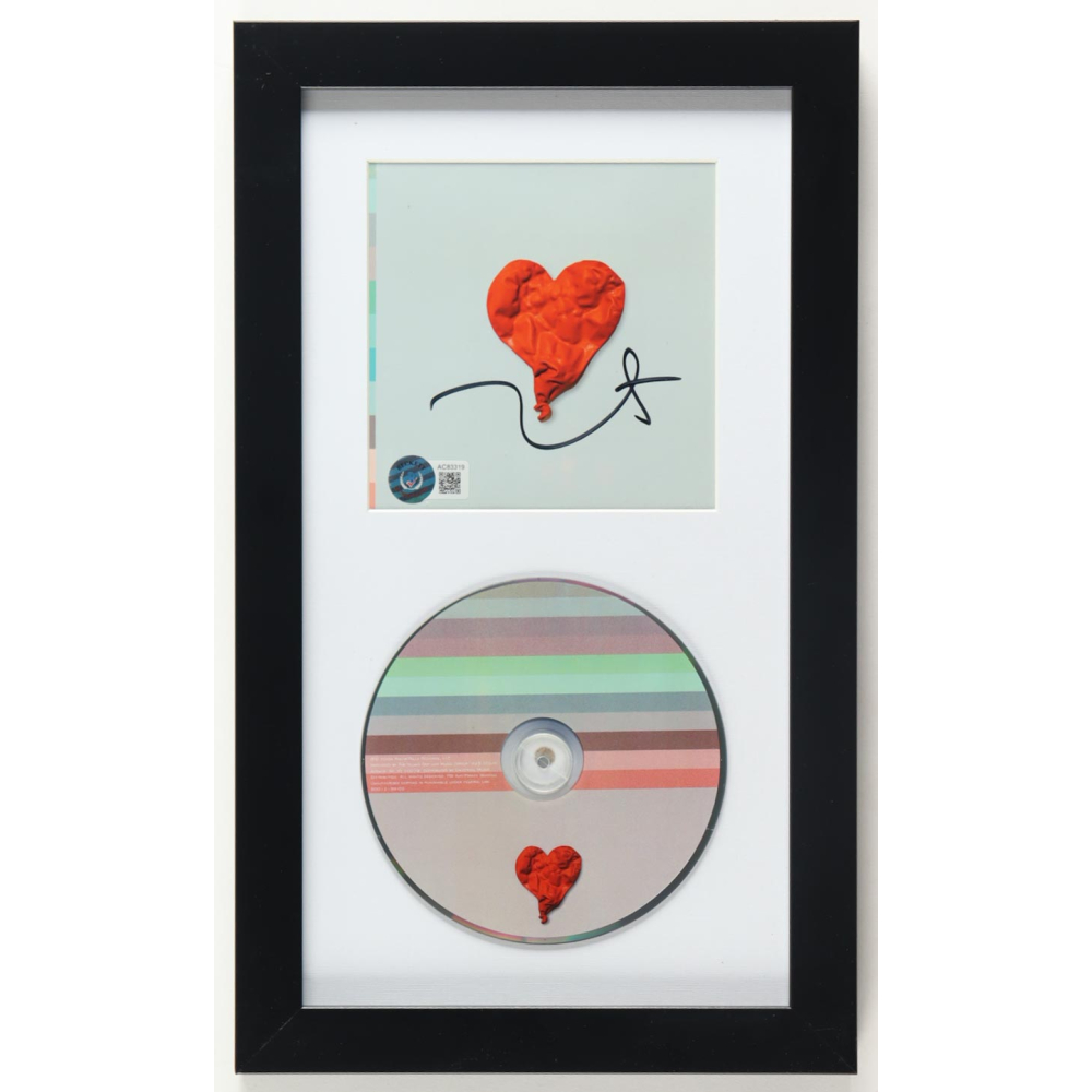Kanye West Signed Custom Framed "808s & Heartbreak" CD Insert Display ...