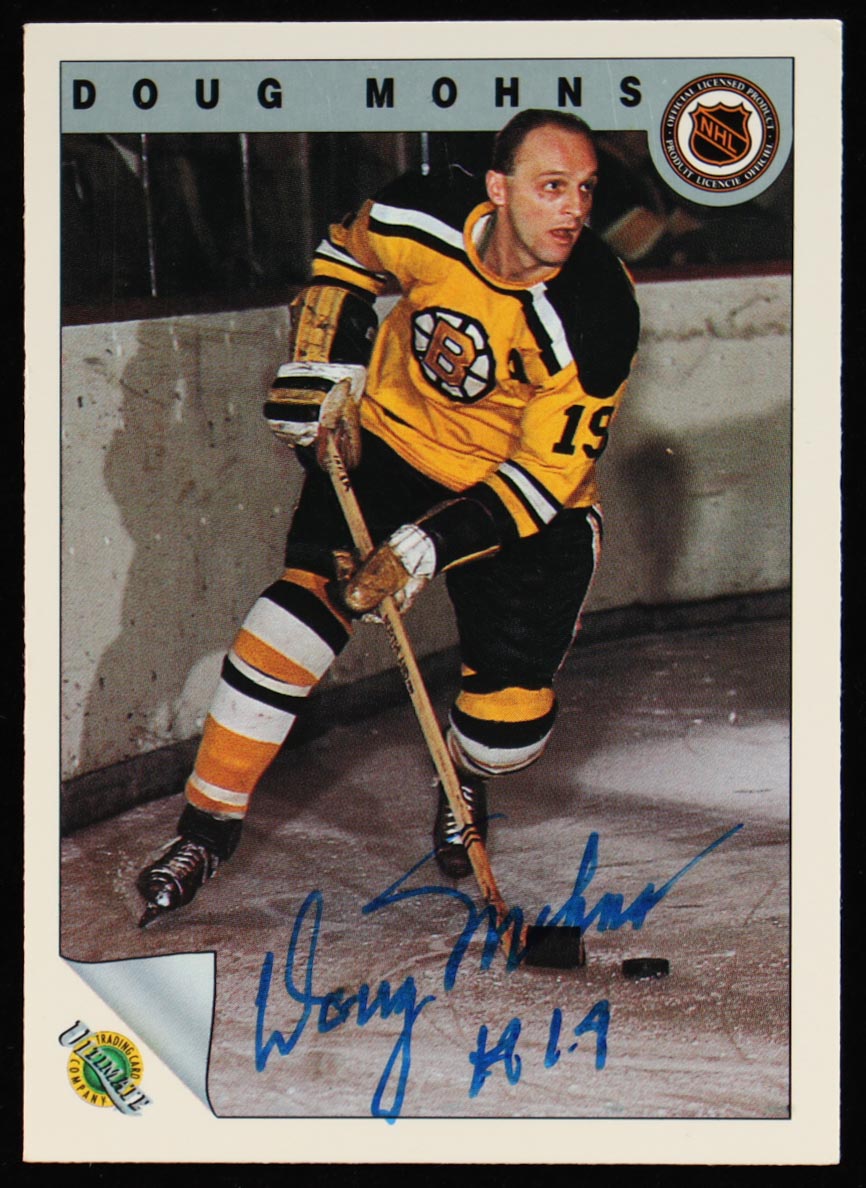 Doug Mohns Signed 1991 Ultimate Original Six #53 (Premium) | Pristine ...