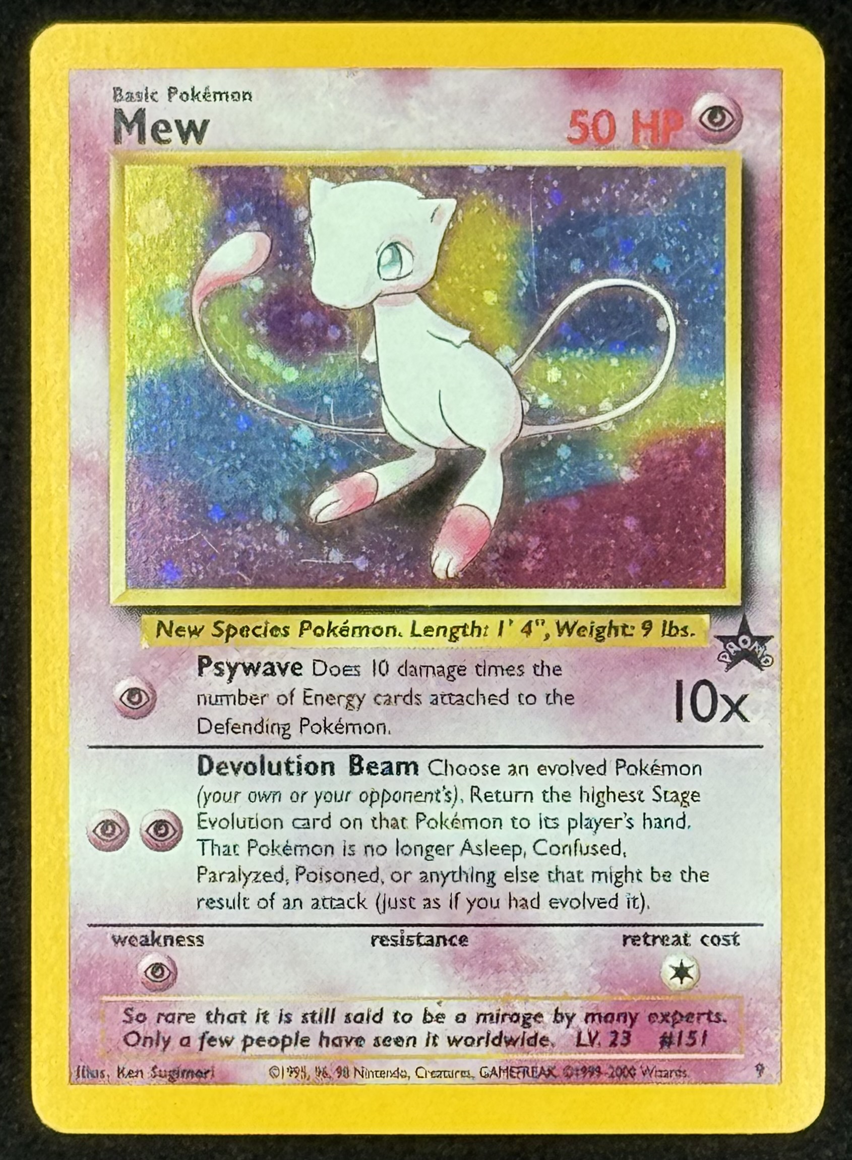 Mew 1999-03 Pokemon Wizards of the Coast Black Star Promos #9 HOLO ...