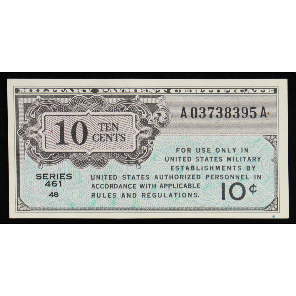 1946-47 U.S. Military Payment Certificate .10¢ - Series 461 | Pristine Auction