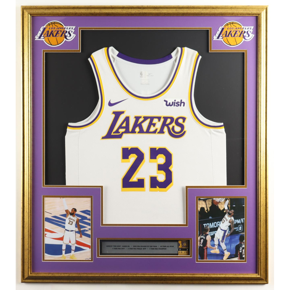 LeBron James Custom Framed Nike Jersey Display With 2020 NBA Champions ...