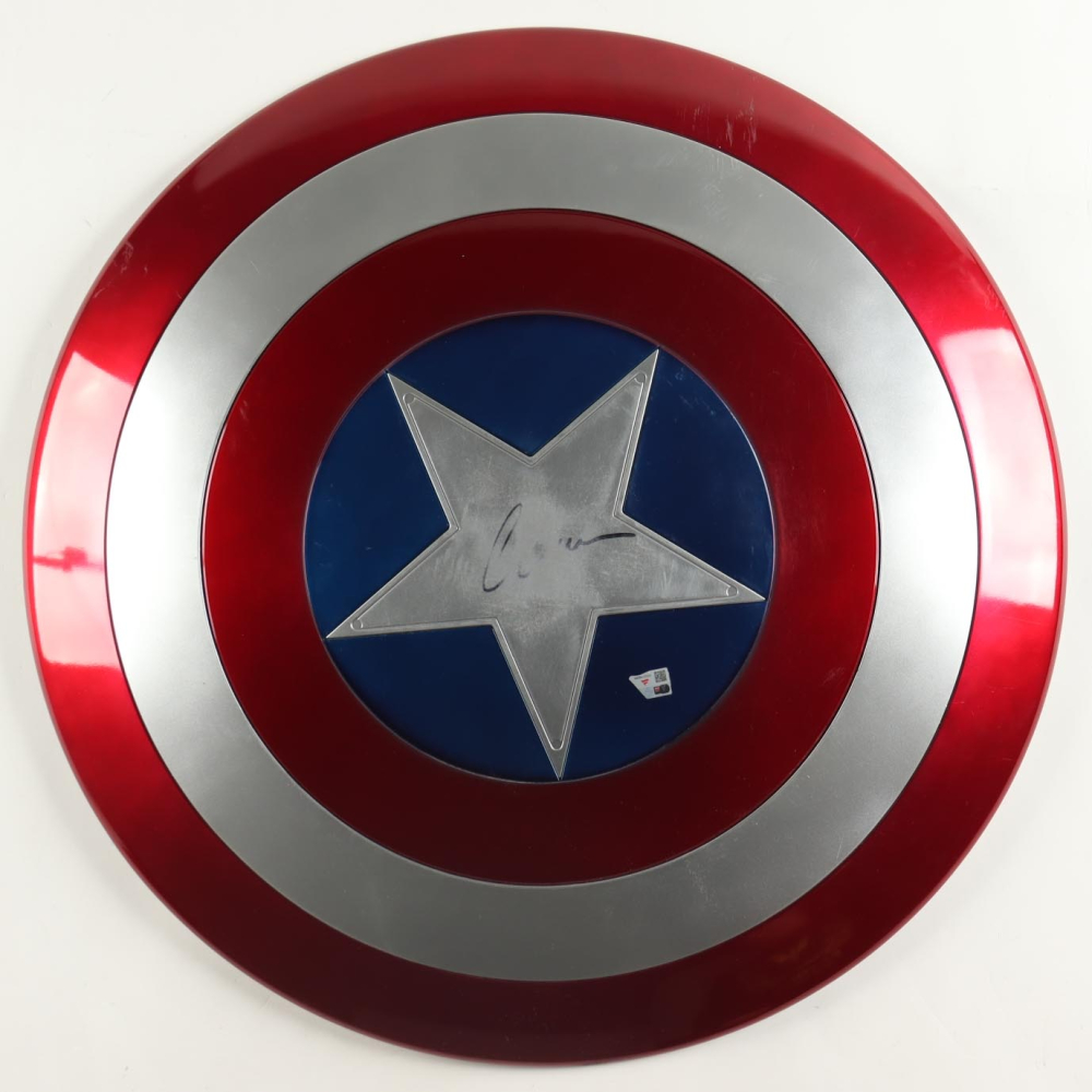 Chris Evans Signed "Captain America" Marvel Full-Size Shield (Beckett ...