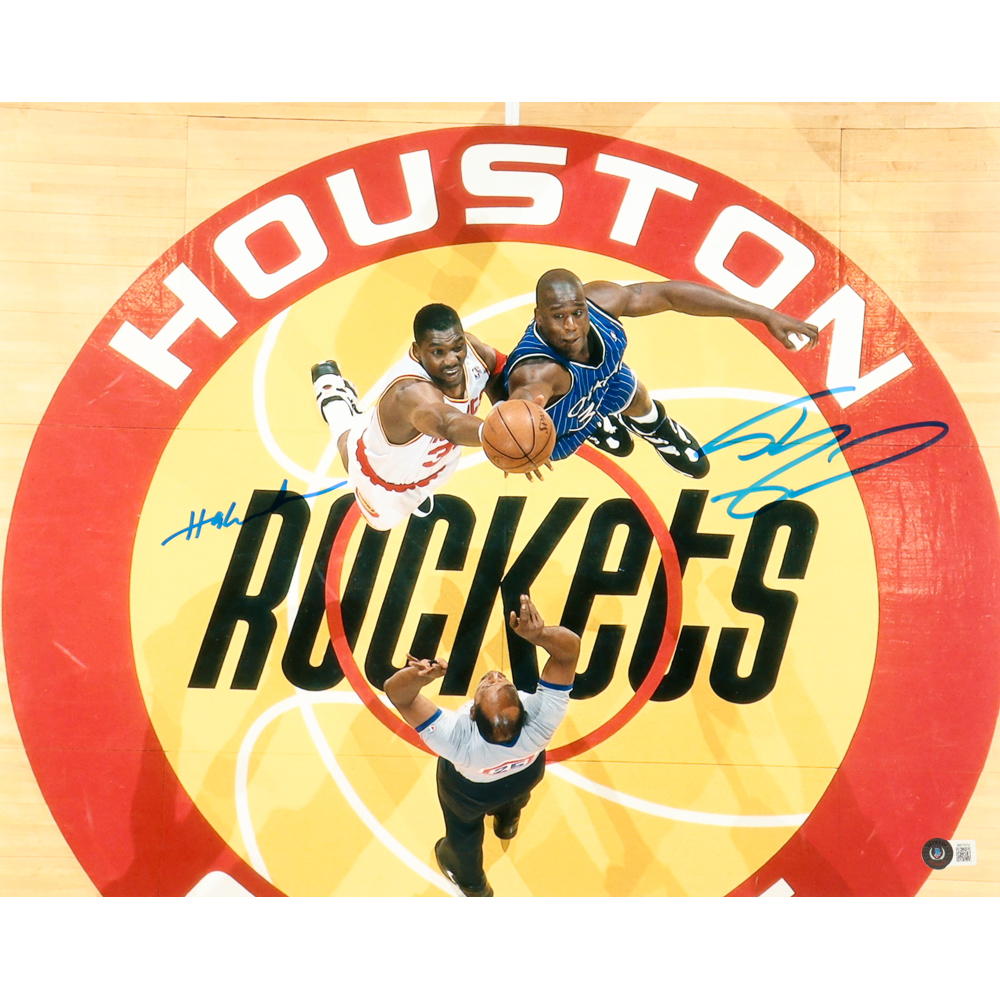 Shaquille O'Neal & Hakeem Olajuwon Signed 16x20 Photo (Beckett ...