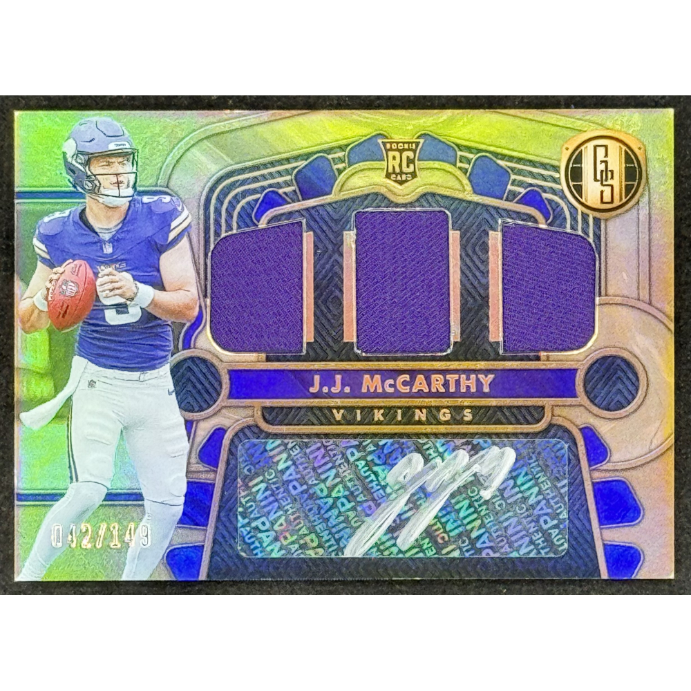 JJ McCarthy 2024 Panini Gold Standard Rookie Jersey Autographs Double ...