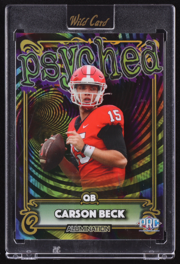 Carson Beck 2023 Wild Card Alumination Psyched Rainbow #APCB RC #19/75 ...