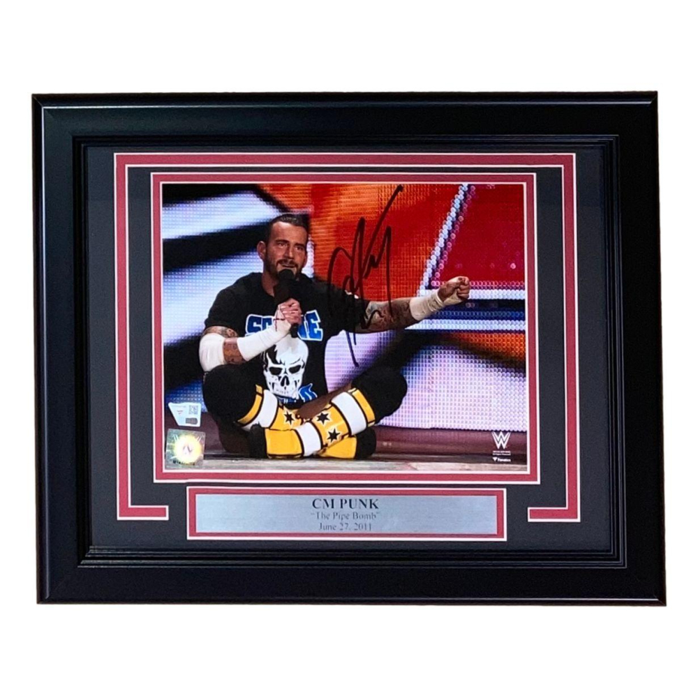 CM Punk Signed WWE Custom Framed Photo (Fanatics) | Pristine Auction