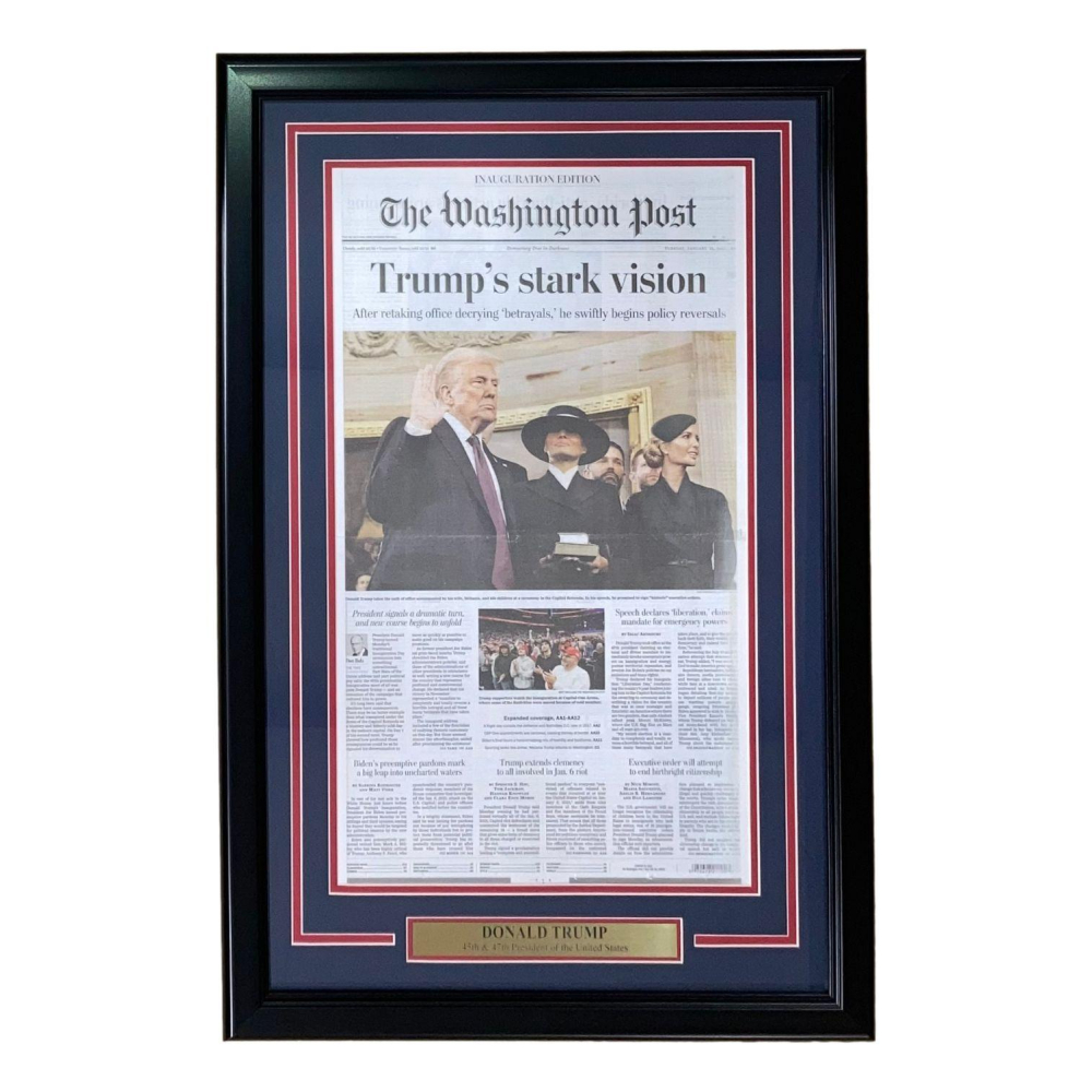 President Donald Trump Custom Framed 2025 Inauguration Day Newspaper ...